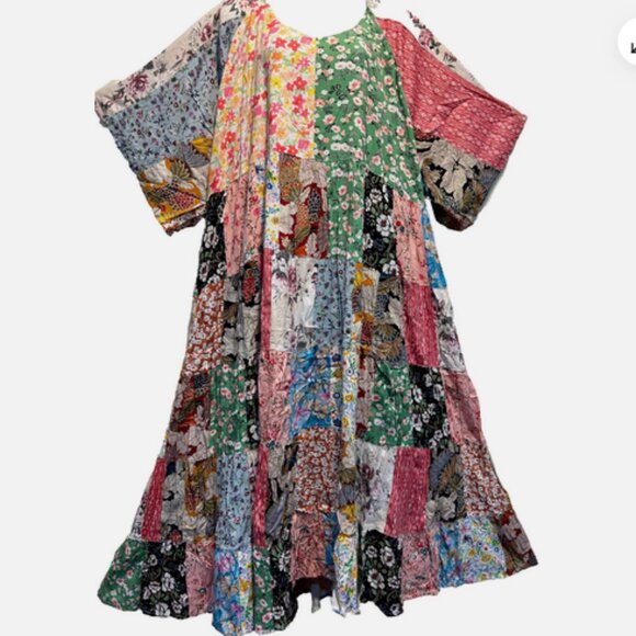 Funky Stuff | Dresses | Nwt Funky Stuff Floral Hippie Patch Boho Maxi ...